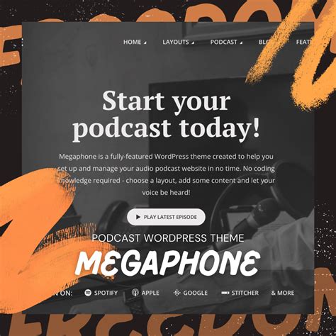 Megaphone Podcast Wordpress Theme Masterbundles