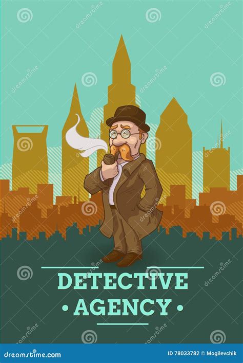 Detective Agency Infographics Poster Cartoon Vector