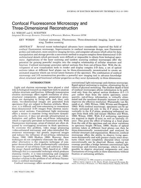 Pdf Chapter 1 Introduction To Confocal Microscopy And Three Dimensional Reconstruction