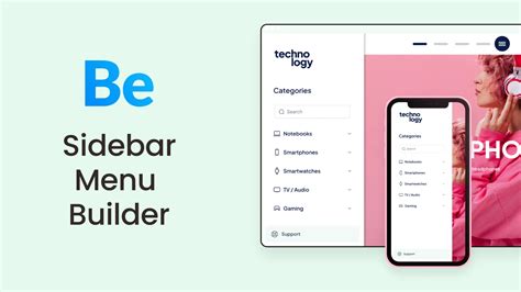 Sidebar Menu Vertical Header Builder