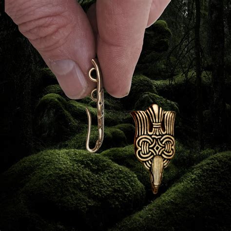 Bronze Raven Viking Leg Wrap Hooks Pair