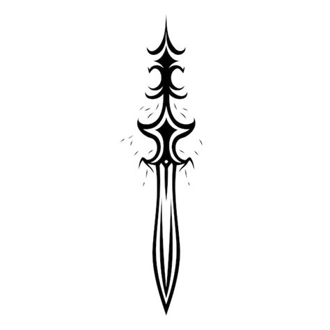 Stylish Abstract Sword Design In Black And White Premium Ai Generated Vector