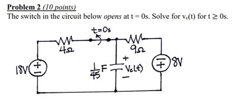 solved problem 2 10 points the switch in the circuit below