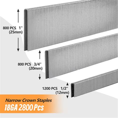 Sitldy 2800 Count 18 Gauge 1 4 Narrow Crown Staples 1 2