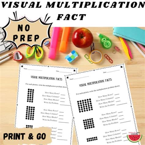 visual multiplication fact by watermelon dew learning tpt