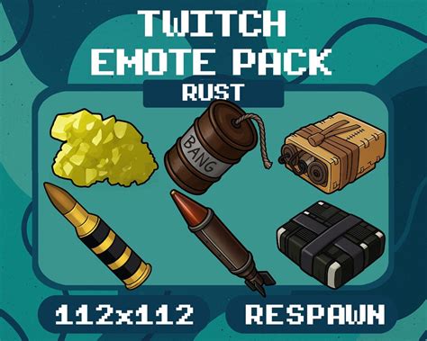 Rust Twitch Emote Pack Rust Game Boom Raid Icons Gamer Emotes For Twitch Discord And Streaming