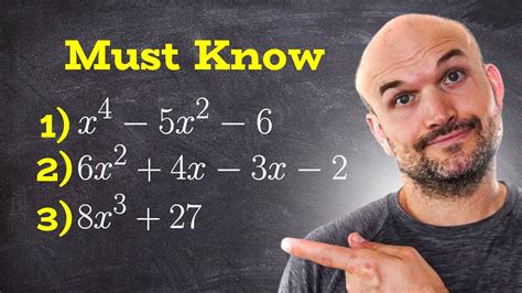 Three Polynomials You Must Know How To Factor Youtube