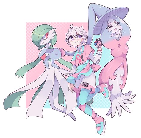 Gardevoir Bede And Hatterene Pokemon And More Drawn By Miottex