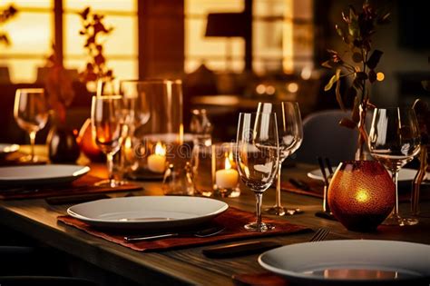 Restaurant Interior Table Setting Dinnerware Tableware For Dinner