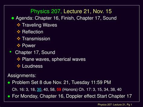 PPT Physics Lecture Nov PowerPoint Presentation Free Download ID