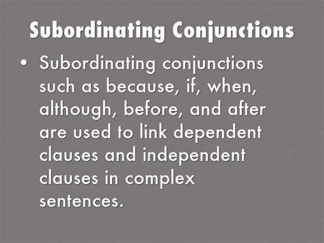 Coordinating And Subordinating Conjunctions By Tatiana
