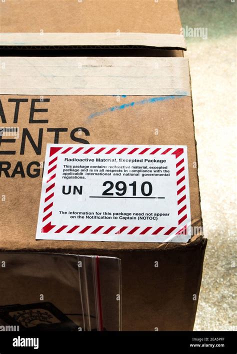 The Un Number Label For Radioactive Material Excepted Package Stock