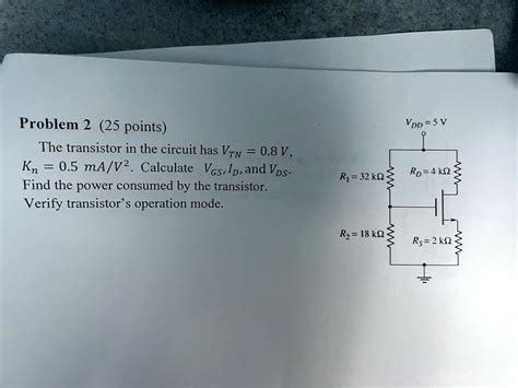 solved texts problem 2 25 points the transistor in the circuit has