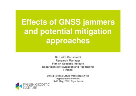 Pdf Effects Of Gnss Jammers And Potential Mitigation Approaches