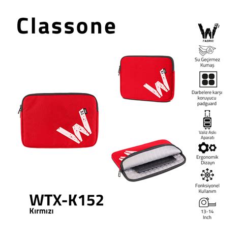 Classone Wtx K152 156 16” Wtxpro Serisi Su Geçirmez Kumaş Macbook