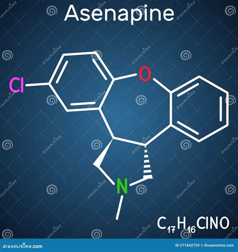 Asenapine Molecule Molecular Structures Atypical Antipsychotics 3d
