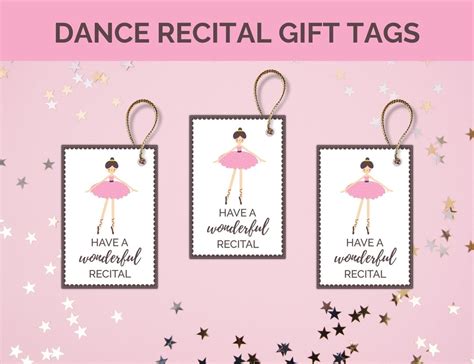 Printable Dance Recital T Tag Dance Tag Ballet Tag Dancer T
