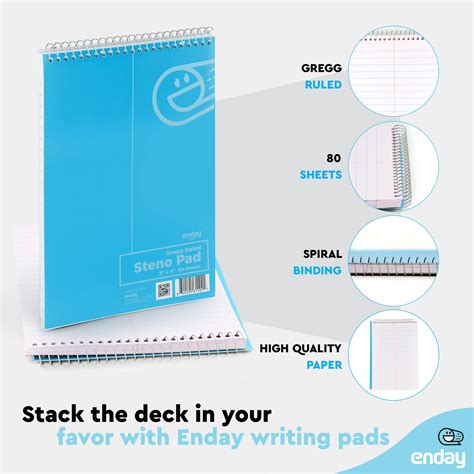 Steno Pads Spiral 6 Pack 6 X 9 80 Sheets White Paper