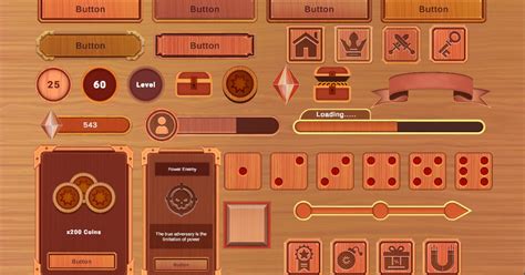 Wooden Ultimate Gui Pack 2d Gui Unity Asset Store