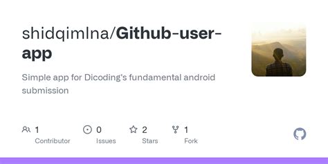 GitHub Shidqimlna Github User App Simple App For Dicoding S Fundamental Android Submission