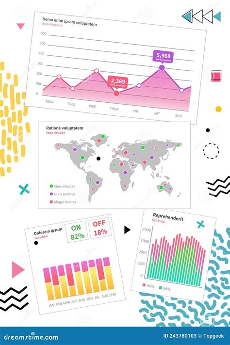 Market Diagrams Graphic Information Visualization And Analysis Statistical Indicators And Data