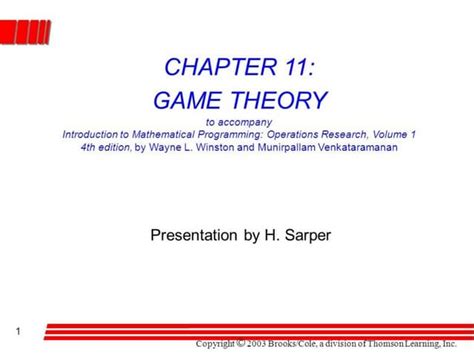game theory lecture slides definition classification ppt