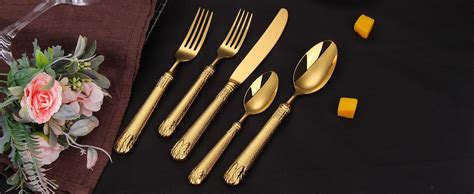 Elita Essentials 20 Piece Gold Plated Silverware Set