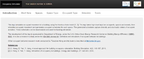 Opening Page Of Occupancy Simulator Download Scientific Diagram