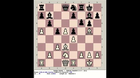 Seleljo Daniel Vs Babula Vlastimil Czech Chess 19th 1988 Karvina Youtube