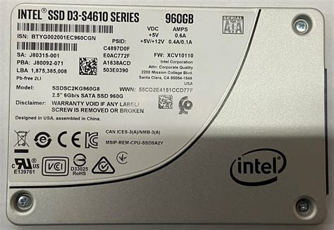 Ssdsc2kg960g8 Intel 960gb Ssd Sata 25″ Hdd Disk Drive Finder