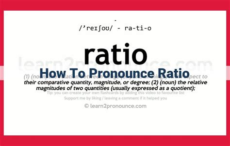 Optimize Pronunciation Of Ratio For Enhanced Communication