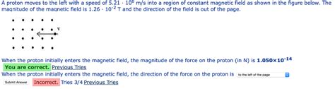 solved a proton moves to the left with a speed of 5 21 · 106