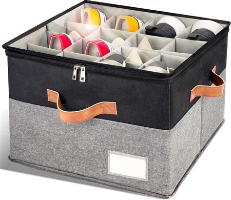 Ronchil Shoe Organizer For Closet Foldable Shoe Storage Bins With Clear Cover