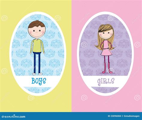 Girls And Boys Sign Stock Images Image 23096084