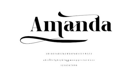 Fuente Elegante Mayúsculas Minúsculas Y Números Letras De Ligadura Amanda Clásicas Alfabeto De