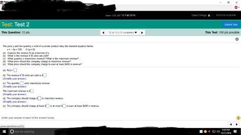 Solved The Price P And The Quantity X Sold Of A Certain Chegg Com
