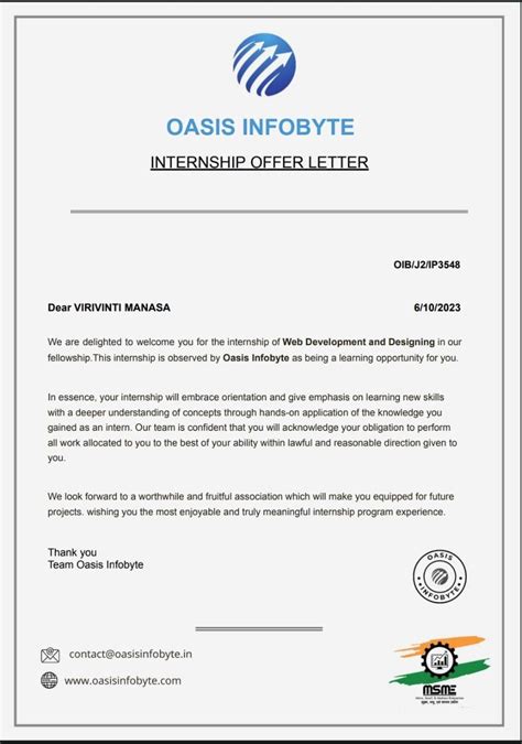 manasa virivinti on linkedin oasisinfobyte internship oasisinfobyte