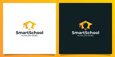 College Graduation Cap Campus Education Logo Design And Light Bulb