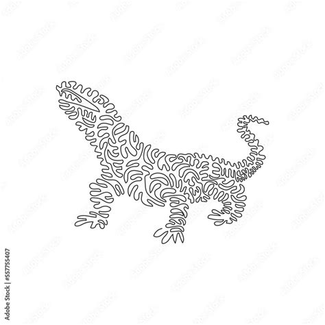 Continuous Curve One Line Drawing Of Ferocious Predators Curve Abstract Art Single Line