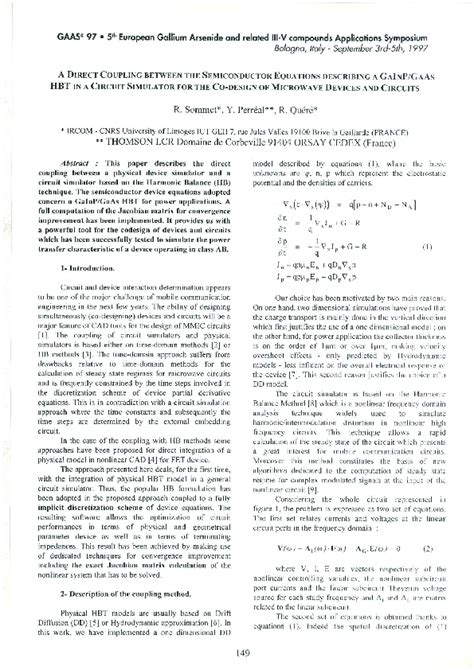 Pdf A Direct Coupling Between The Semiconductor Equations Describing