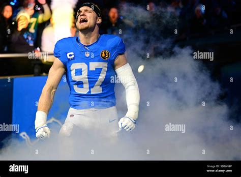 Detroit Lions Defensive End Aidan Hutchinson Is Introduced Before An