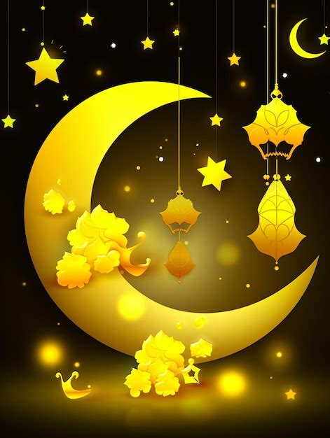 Premium Photo Illustration Eid Alfitr Background In Yellow
