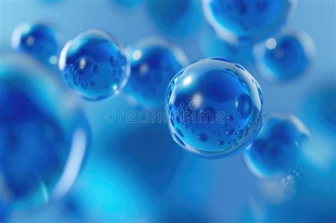 Abstract Blue Molecular Structure In Close Up View Stock Illustration