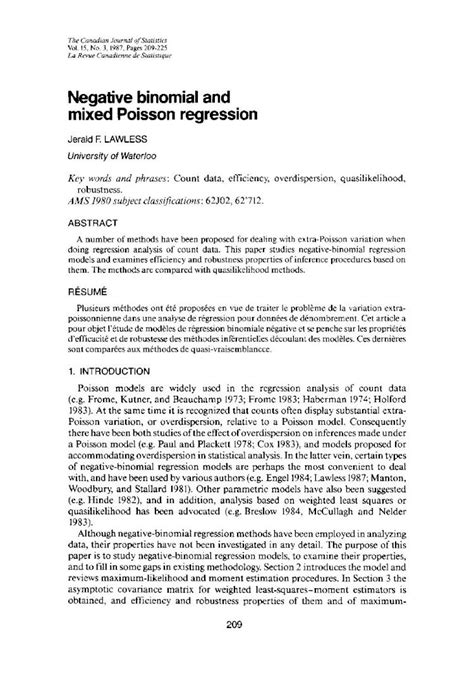 Pdf Negative Binomial And Mixed Poisson Regression Dokumentips