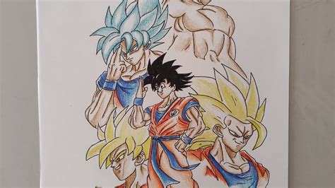 Drawing Goku ALL Forms Dragonballsuper YouTube