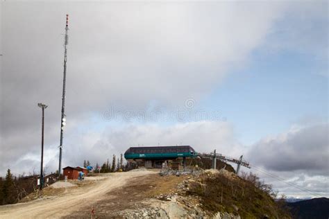 Ski Lift Snow Cannons And Mast Funasdalen Sweden Editorial Stock Image