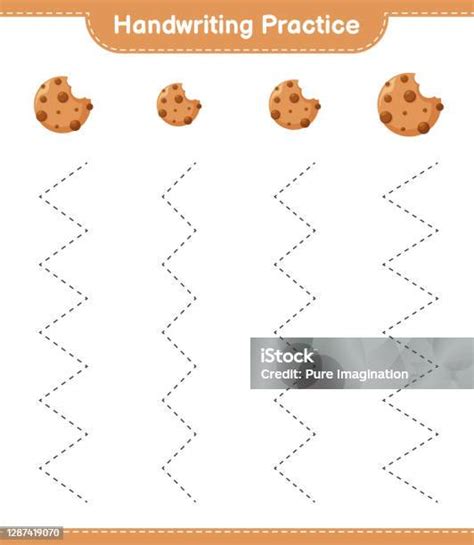 필기 연습 쿠키의 라인을 추적합니다 교육 어린이 게임 인쇄 워크 시트 벡터 일러스트레이션 0명에 대한 스톡 벡터 아트 및 기타 이미지 Istock