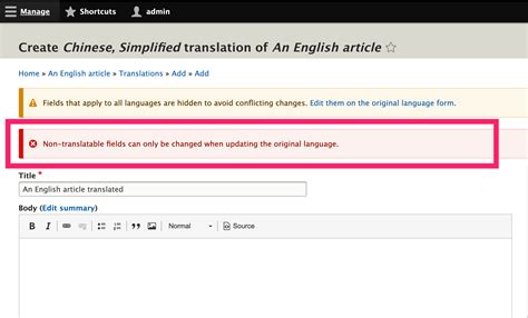 translations of nodes with comment settings field set to non