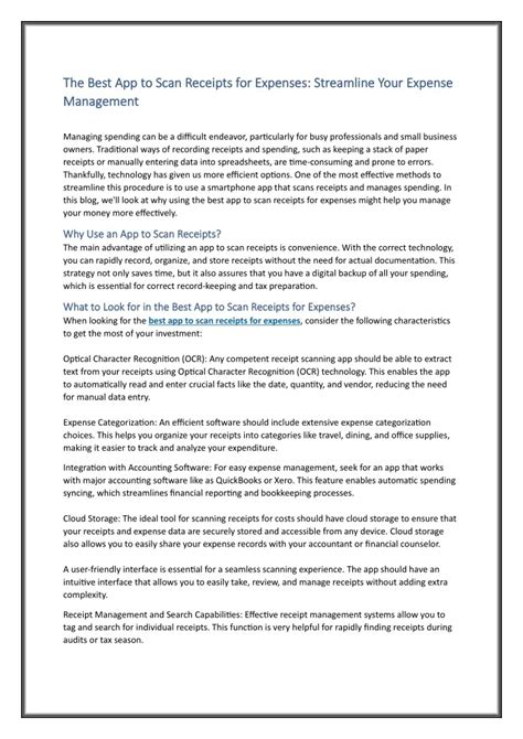 Ppt The Best App To Scan Receipts For Expenses Streamline Your Expense Management Powerpoint