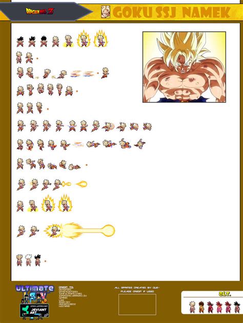 Goku Ssj Namek Saga Ulsw Sprite Sheet By Erickjcrack507 On Deviantart